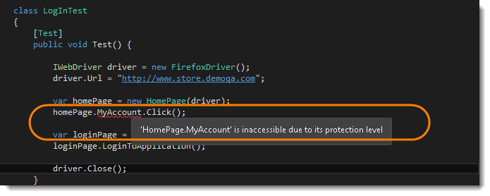 Encapsulate Selenium Page Objects in Selenium c#